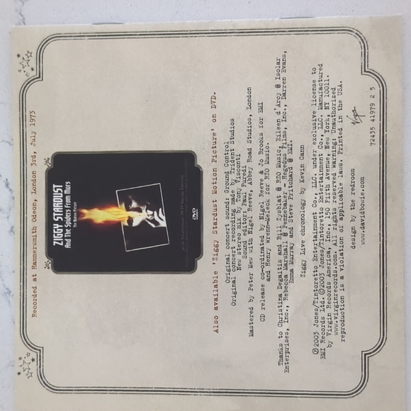 Virgin Records | Media | David Bowie 3 Anniversary 2 Disc Cd Ziggy ...